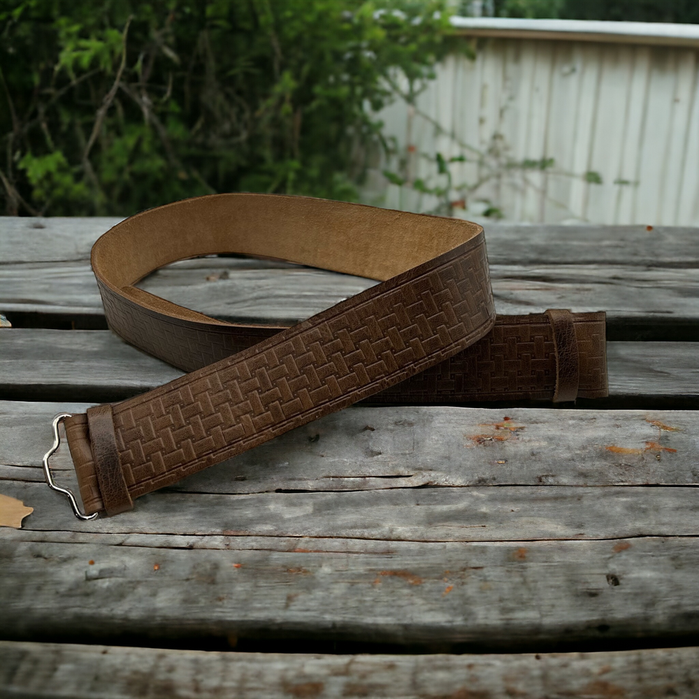 Basket Weave Kilt Belt | Textured Leather Belt Scotland | Margaret Morrison
